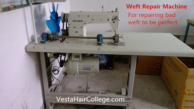 Hair weft repair machine