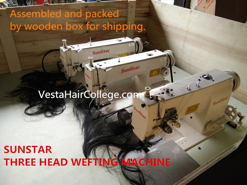SUNSTA three head hair wefting machine